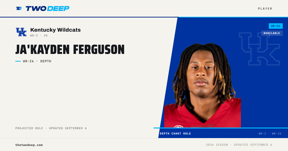 Ja'Kayden Ferguson — Kentucky Wildcats WR | 2026 depth chart & profile ...
