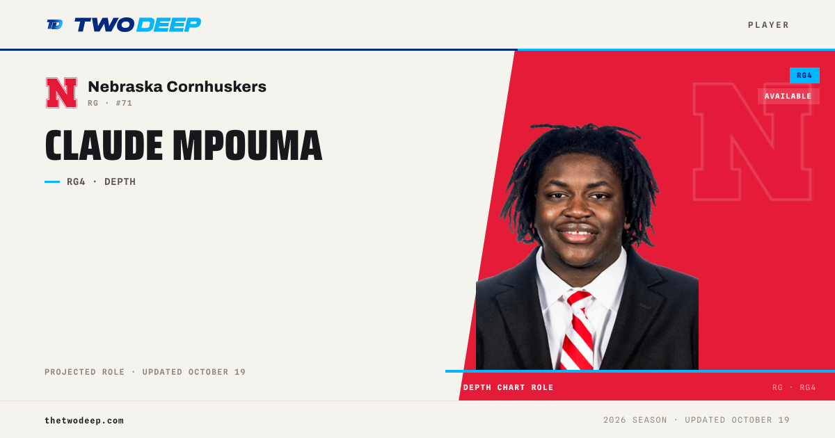 Claude Mpouma — Nebraska Cornhuskers OL | 2026 depth chart & profile ...